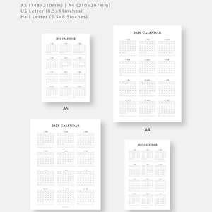 2023 2024 Calendar Pages | One Page Calendar Template | Year at a ...