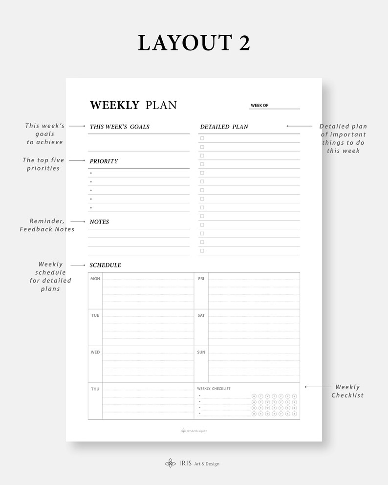 Weekly Planner Printable | Priority to Do List | Weekly Checklist ...