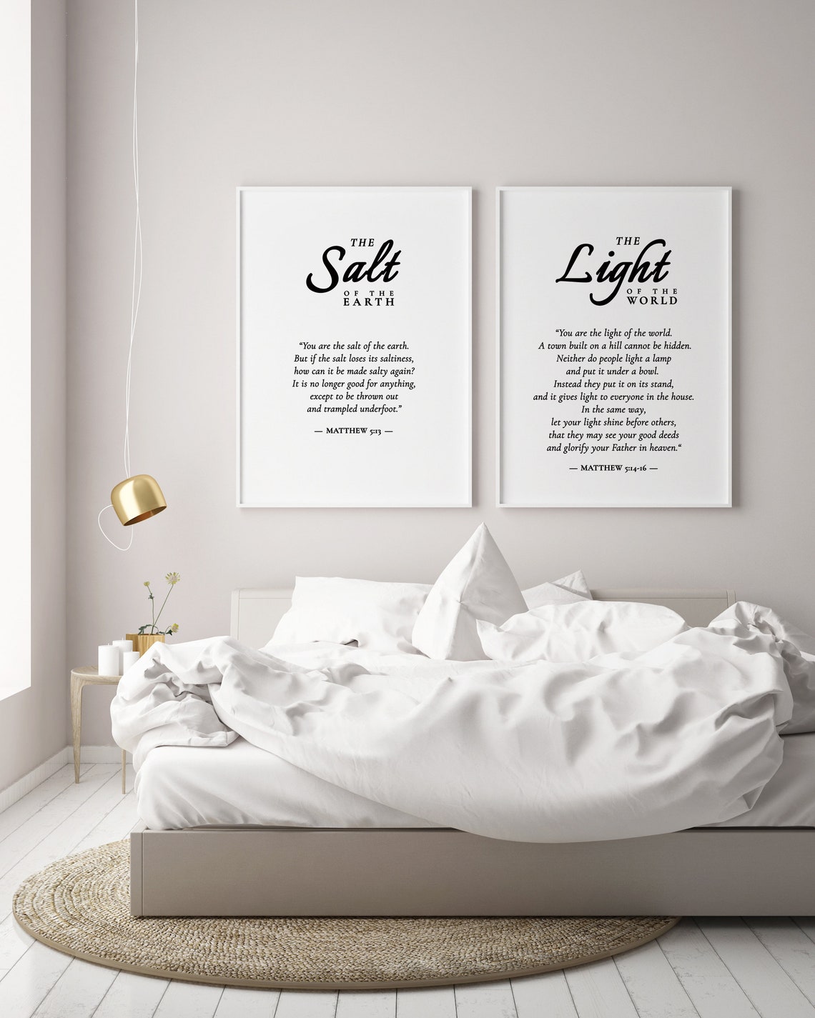 Salt and Light Prints, Printable, Bible Verse Wall Art Set of 2, Modern ...