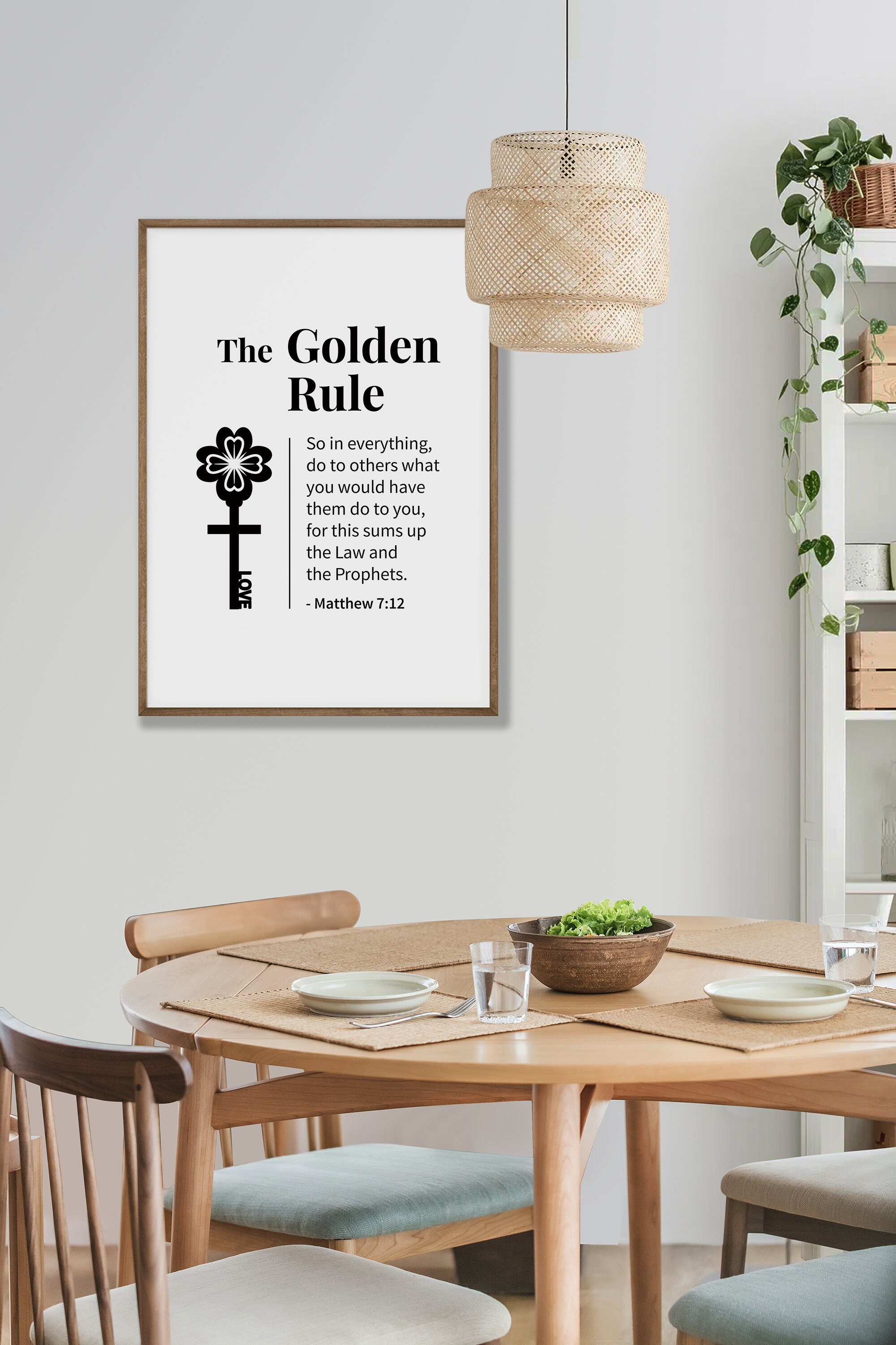 The Golden Rule, Bible Verse Wall Art, Matthew 7 12, Bible Quote Print ...
