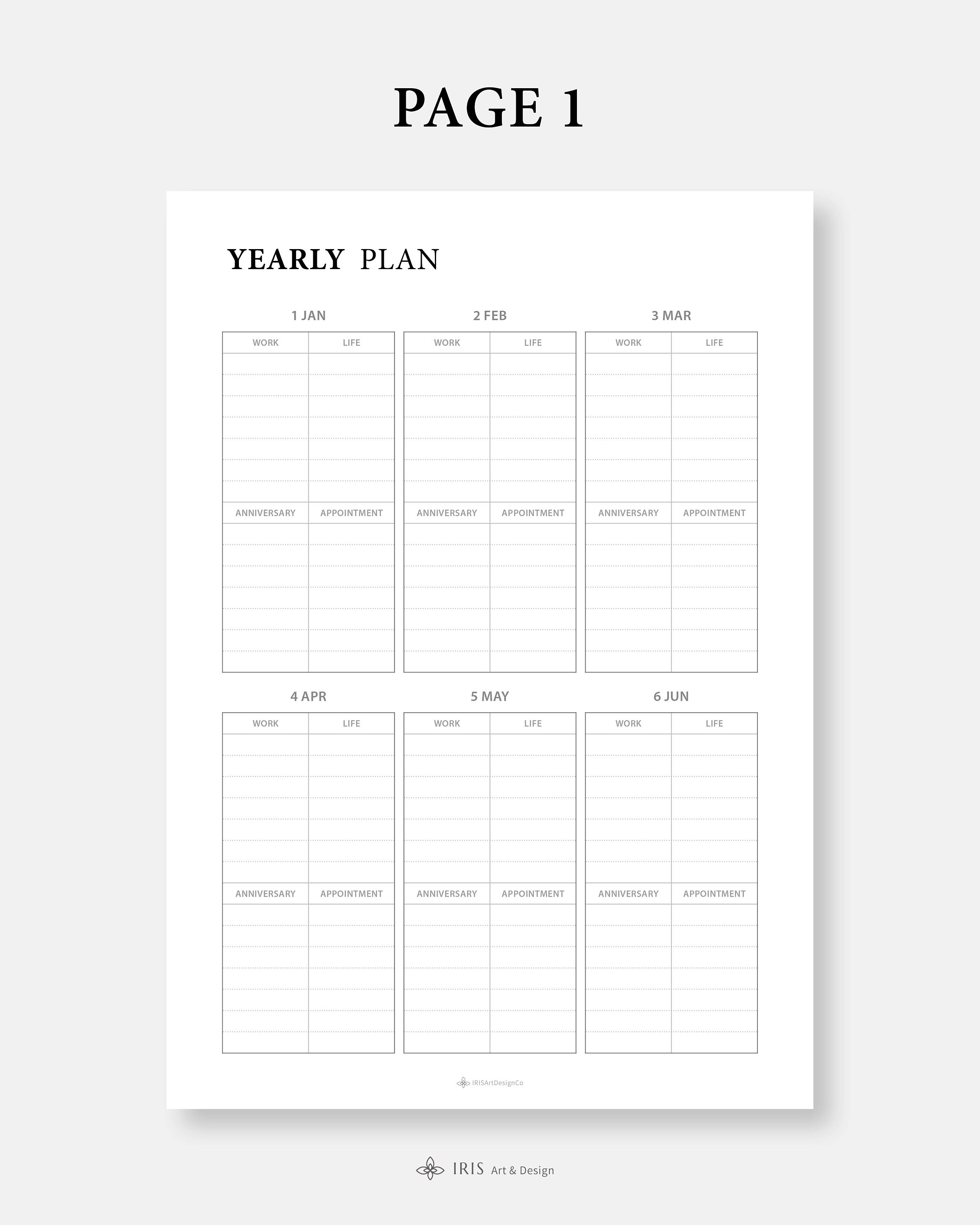 Yearly Planner to Do List Printable Quarterly Work & Life to Do List on ...