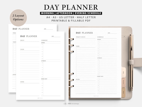 Day Planner Printable Daily Schedule to Do List Hourly - Etsy