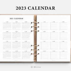 2023 2024 Yearly Calendar Planner | Year at a Glance Calendar Template ...