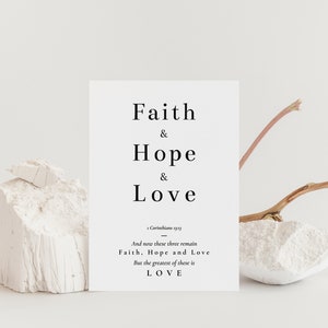 Faith Hope Love Print | Bible Verse Wall Art | 1 Corinthians 13:13 ...