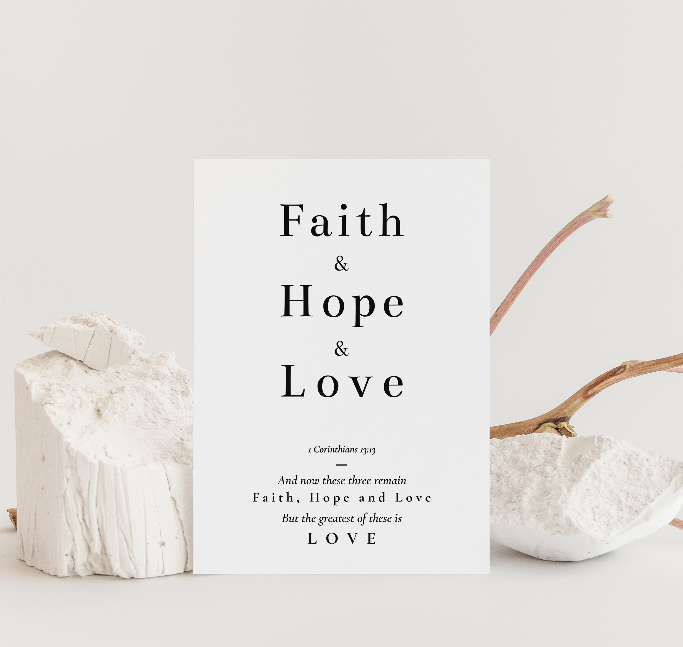 Faith Hope Love Print Bible Verse Wall Art 1 Corinthians - Etsy
