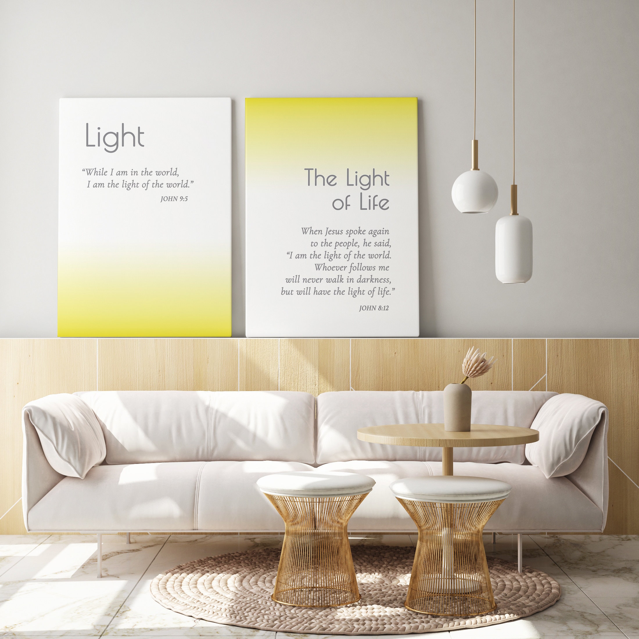 Light Print, Scripture Set of 2, Light Bible Verse Wall Art Set of 2 ...