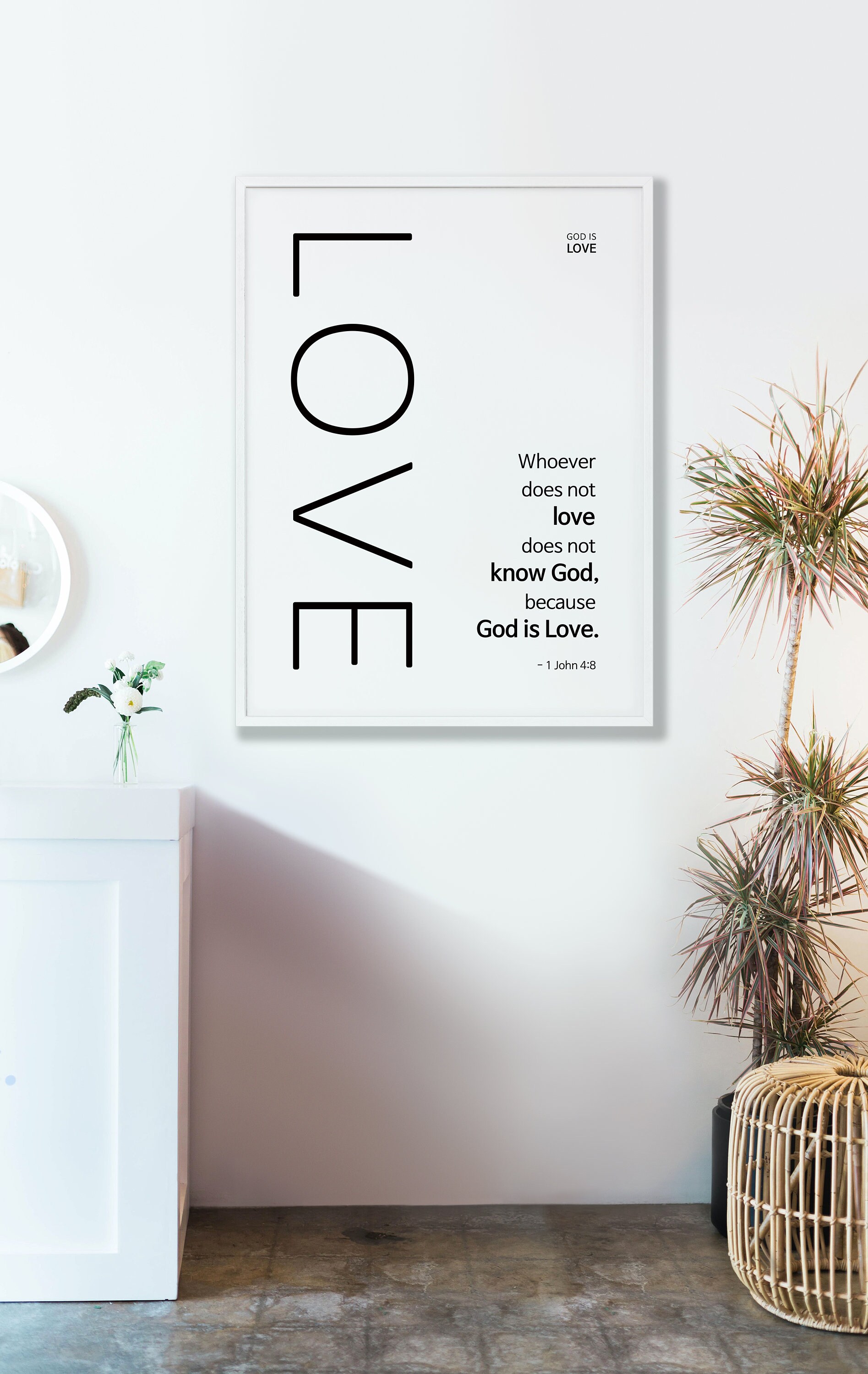 God is Love Print Love Bible Verse Love Wall Art Love Print Love Quote ...