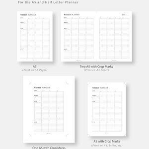 Weekly Hourly Schedule 2 Pages | Vertical Weekly Planner Refill ...