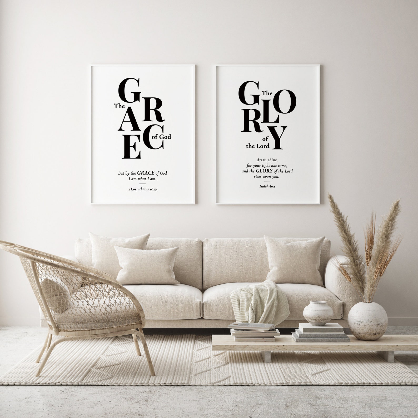 Grace Print Grace Printable Wall Art 1 Corinthians 15 10 | Etsy