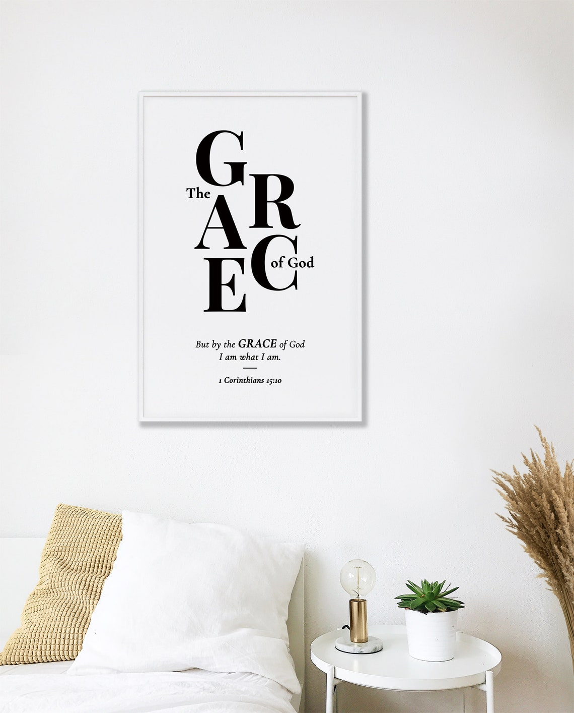 Grace Print Grace Printable Wall Art 1 Corinthians 15 10 - Etsy