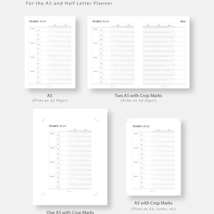 2024 Year at a Glance Printable Inserts Yearly 12 Months Overview ...