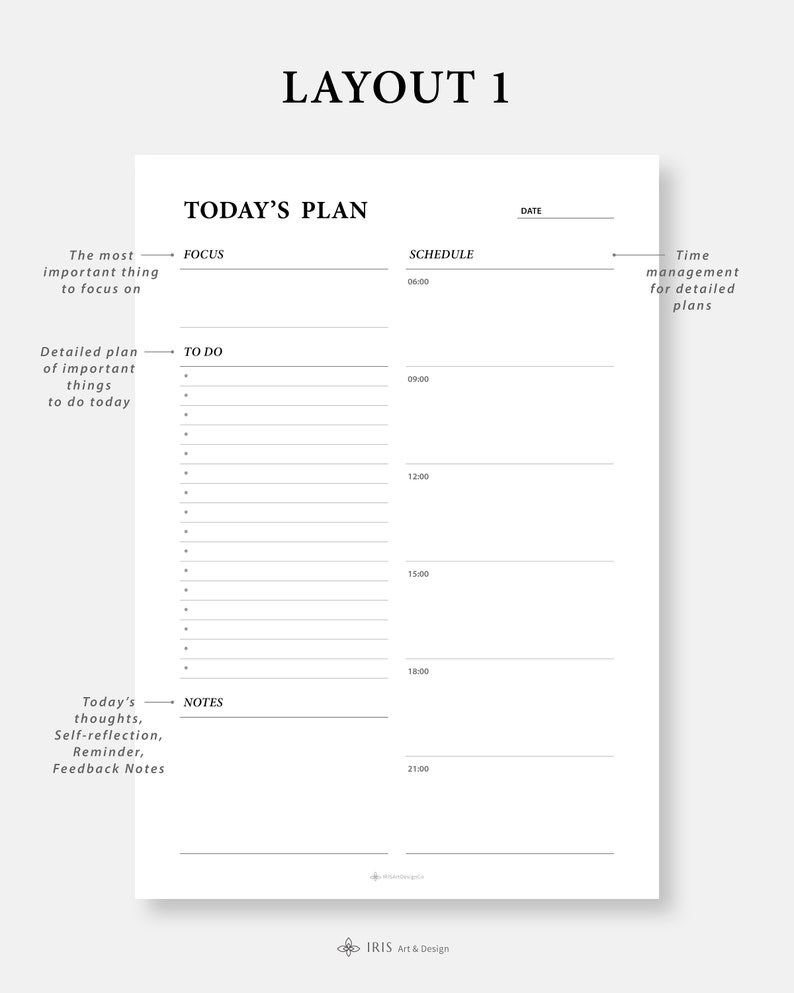 Today Planner Printable | 3 Hours Interval Schedule | Daily to Do List ...