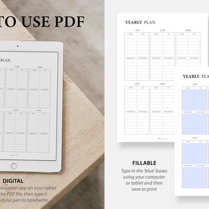 Yearly Planner to Do List Printable | Quarterly Work & Life to Do List ...