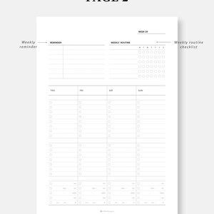 Weekly to Do List Printable Weekly Planner 2 Pages Weekly Personal ...