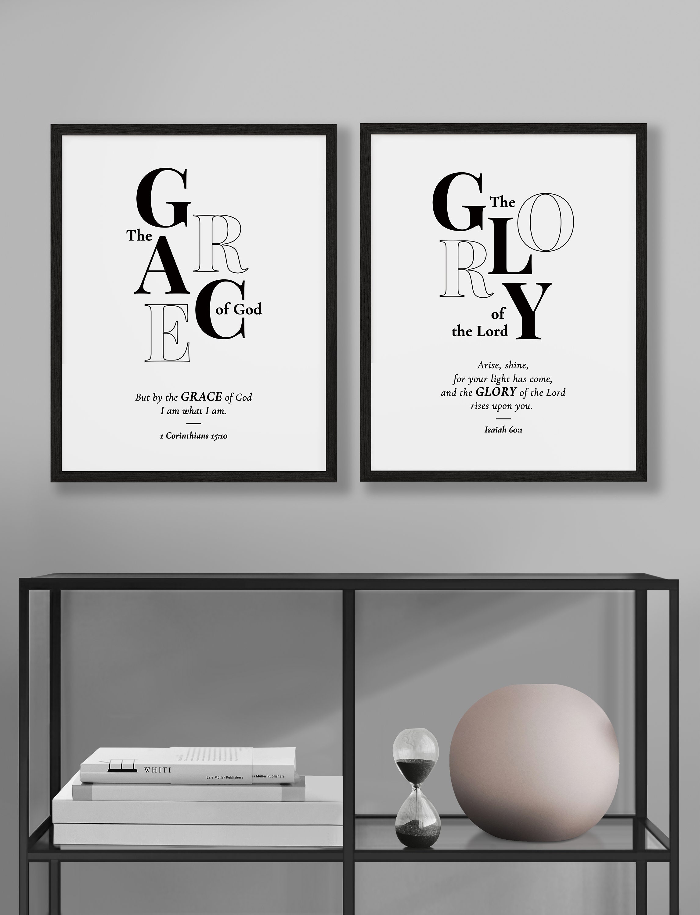 Grace Print Glory Print Bible Verse Wall Art Set of 2 - Etsy