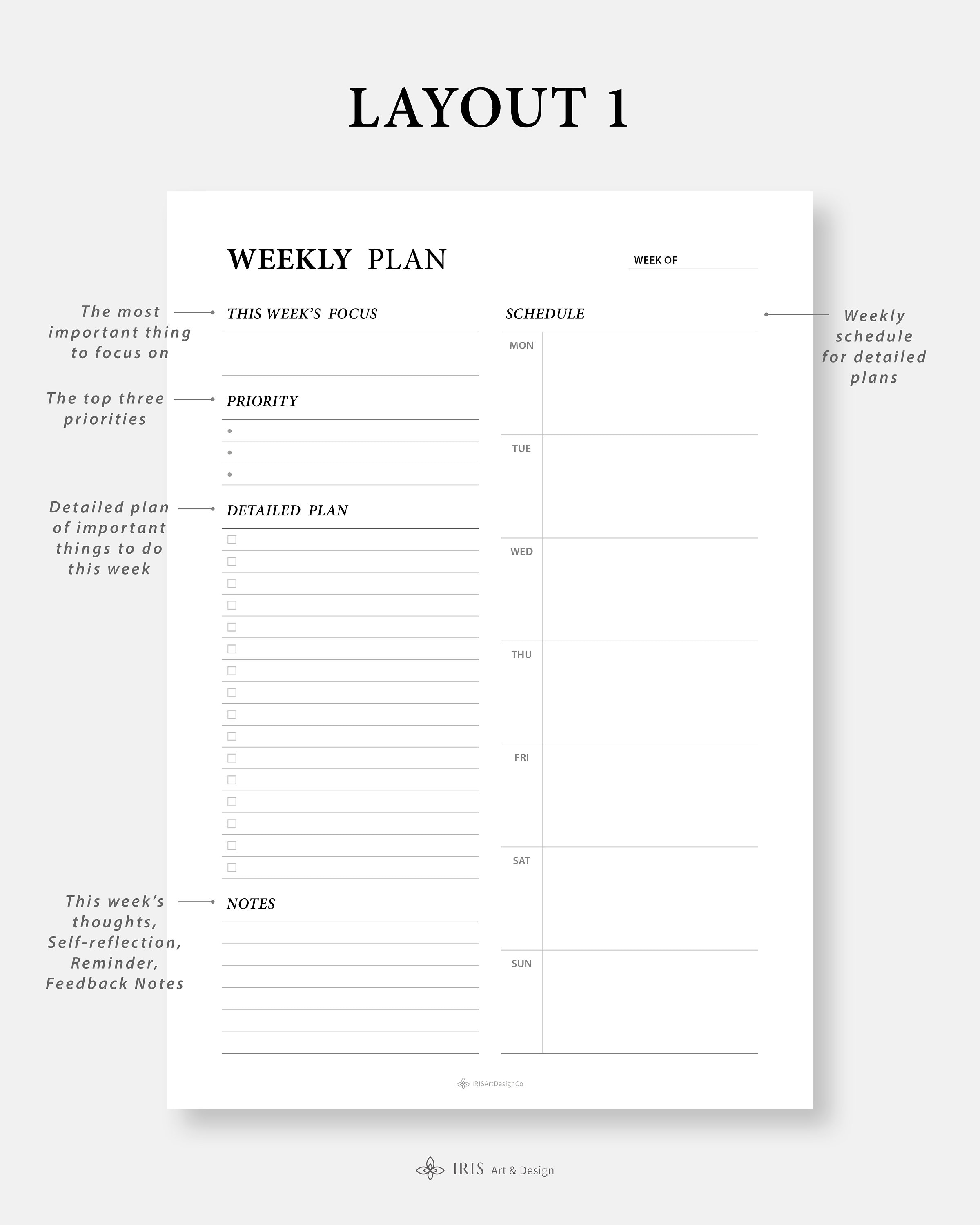 Weekly Planner Template Priority to Do List Weekly - Etsy