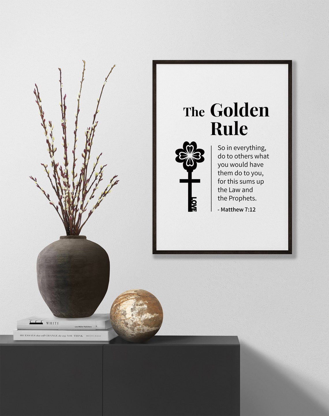The Golden Rule, Bible Verse Wall Art, Matthew 7 12, Bible Quote Print ...