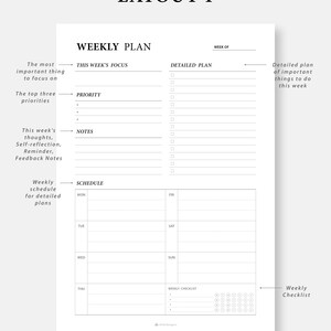 Weekly Planner Printable | Priority to Do List | Weekly Checklist ...