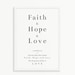Faith Hope Love Print Bible Verse Wall Art 1 Corinthians - Etsy