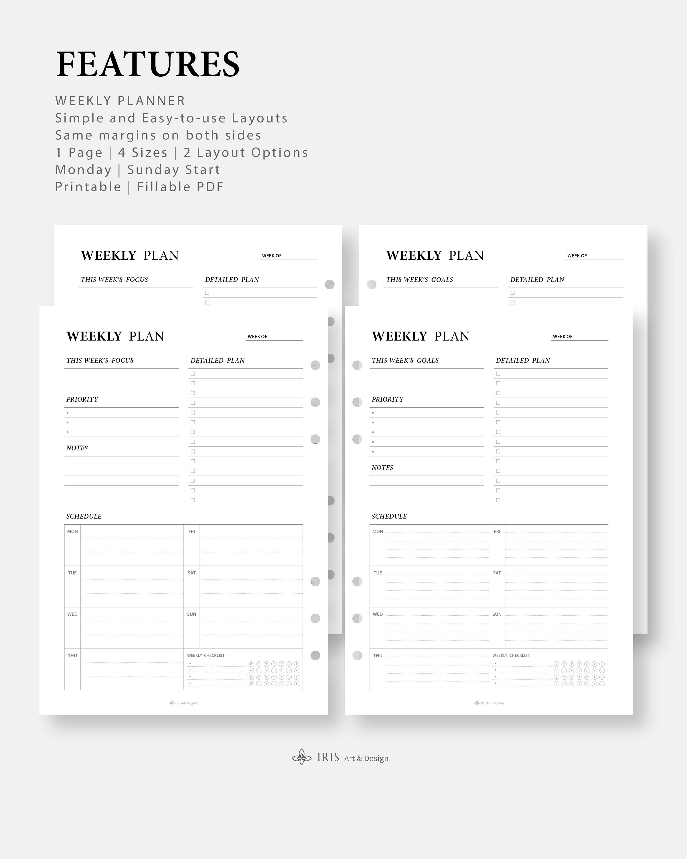 Weekly Planner Printable | Priority to Do List | Weekly Checklist ...