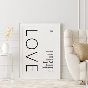 God is Love Print | Love Bible Verse | Love Wall Art | Love Print ...