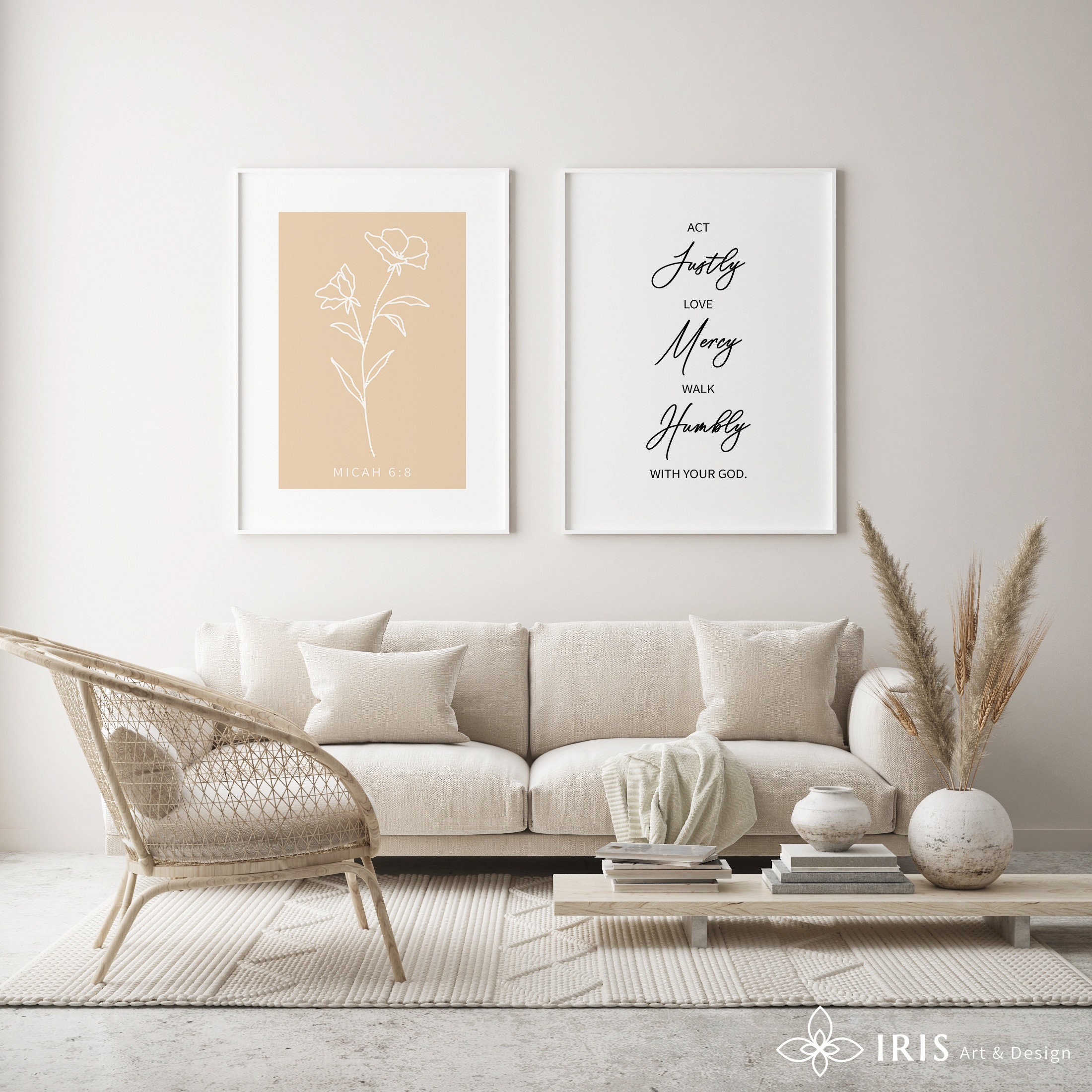 Micah 6:8 Bible Verse Wall Art Set Scripture Set of 2 - Etsy
