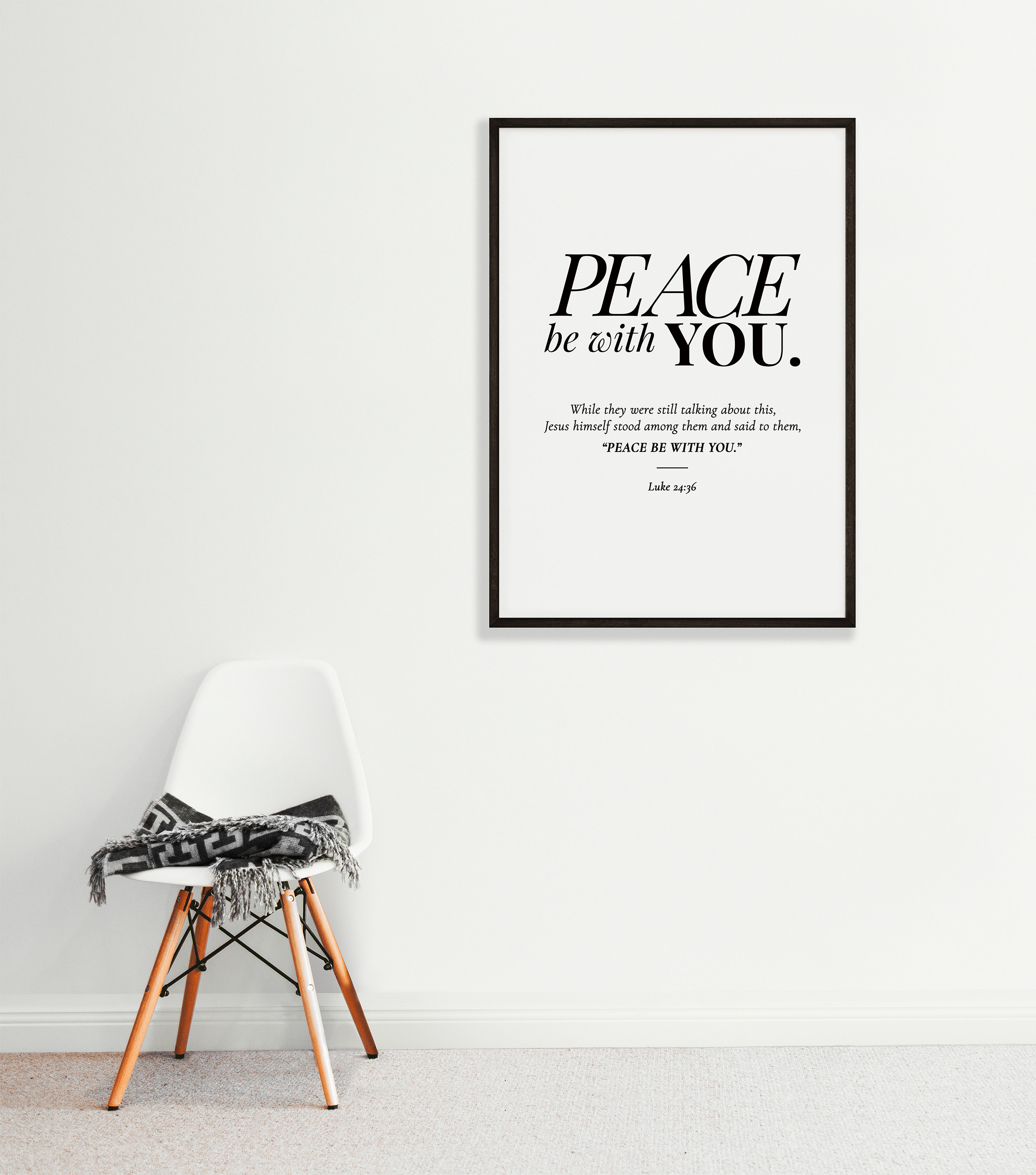 Peace Bible Verse Wall Art, Peace Quote, Peace Print, Luke 24:36 ...