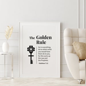 The Golden Rule, Bible Verse Wall Art, Matthew 7 12, Bible Quote Print ...