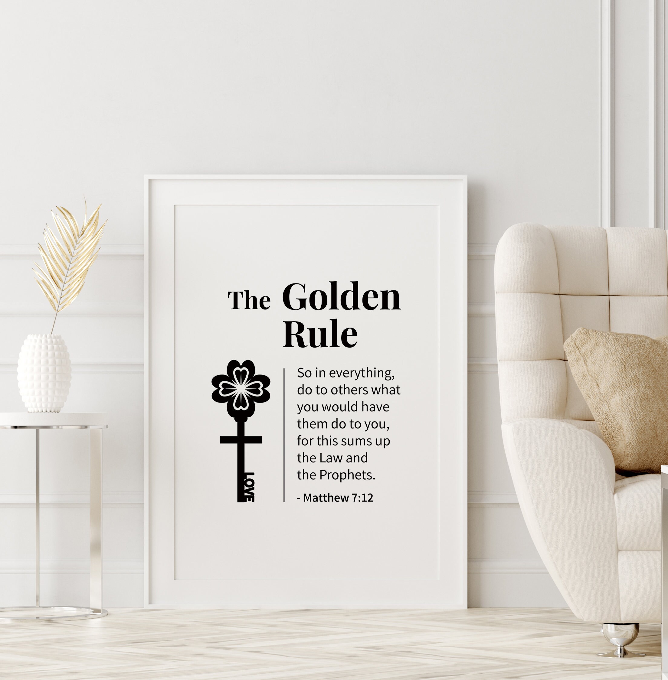 The Golden Rule, Bible Verse Wall Art, Matthew 7 12, Bible Quote Print ...