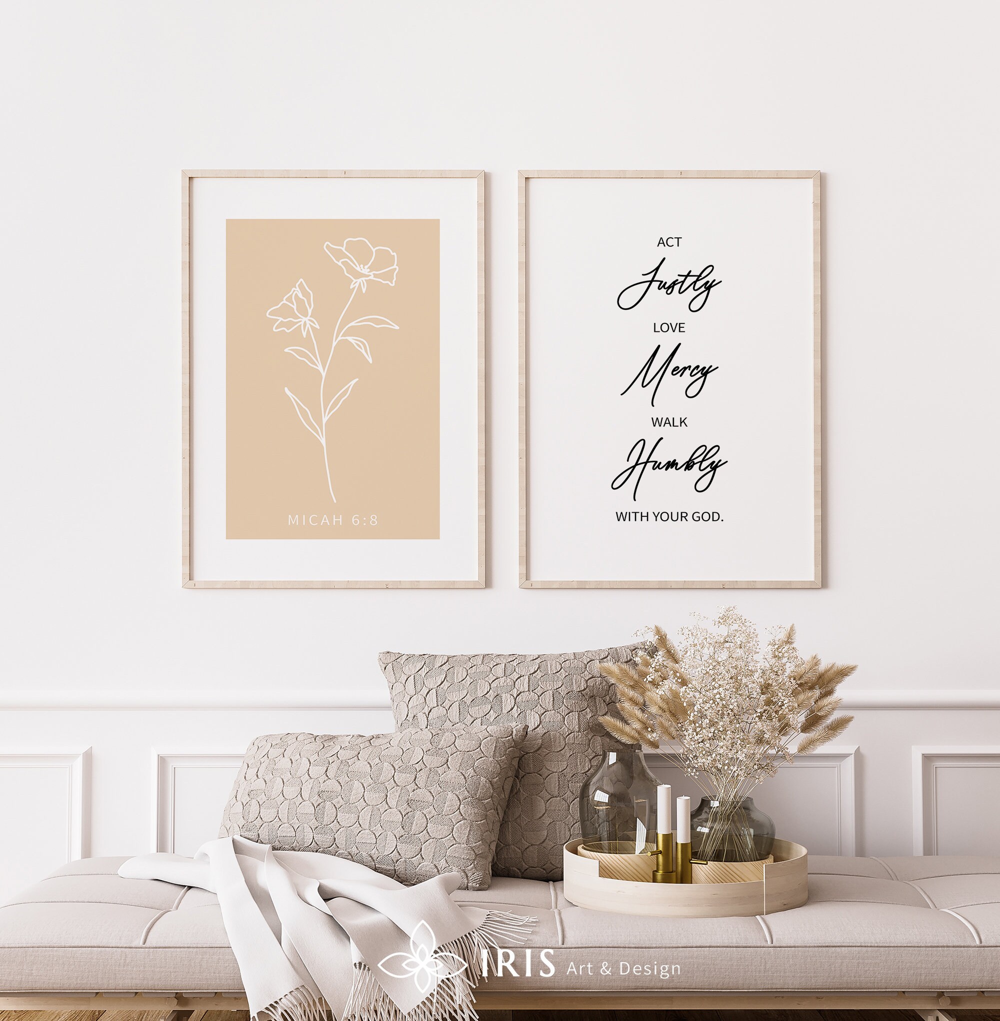 Micah 6:8 Bible Verse Wall Art Set Scripture Set of 2 - Etsy
