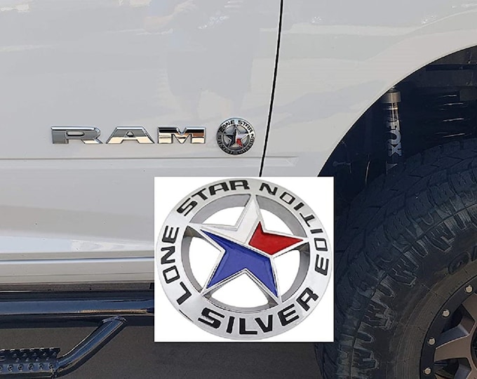 LONE STAR SILVER Edition Texas Emblem Decal Longhorn Badge Universal ...