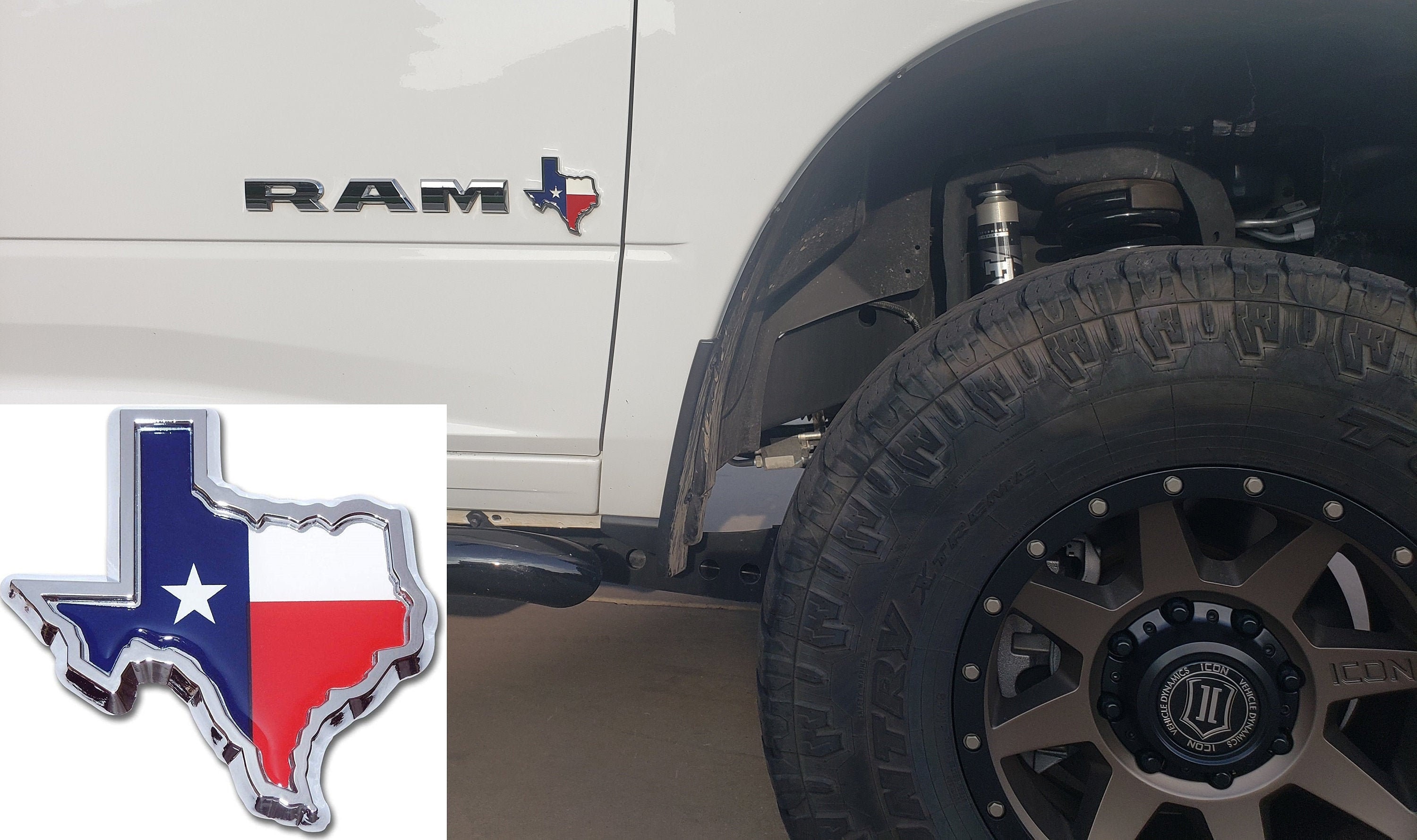 3.1" TEXAS STATE FLAG Texas Emblem Decal Longhorn Badge Universal Stick ...