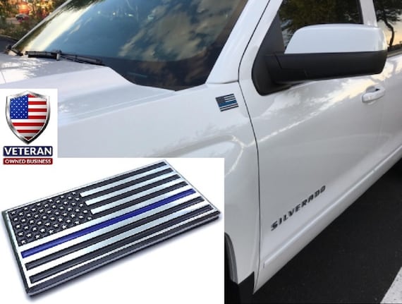 ALUMINUM Thin Blue Line Emblem American Flag Decal Blue Lives - Etsy