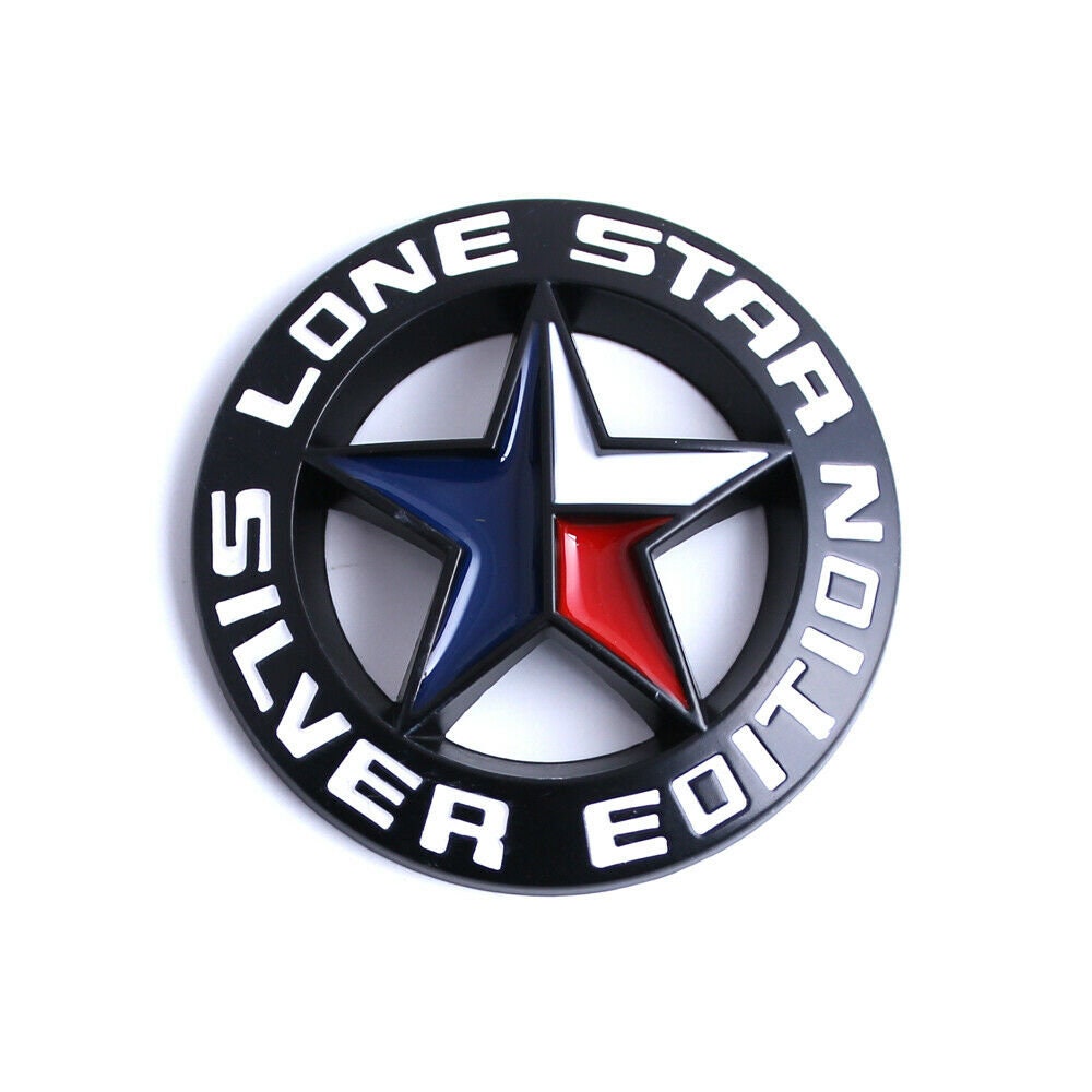 Black LONE STAR SILVER Edition Texas Emblem Decal Longhorn Badge ...
