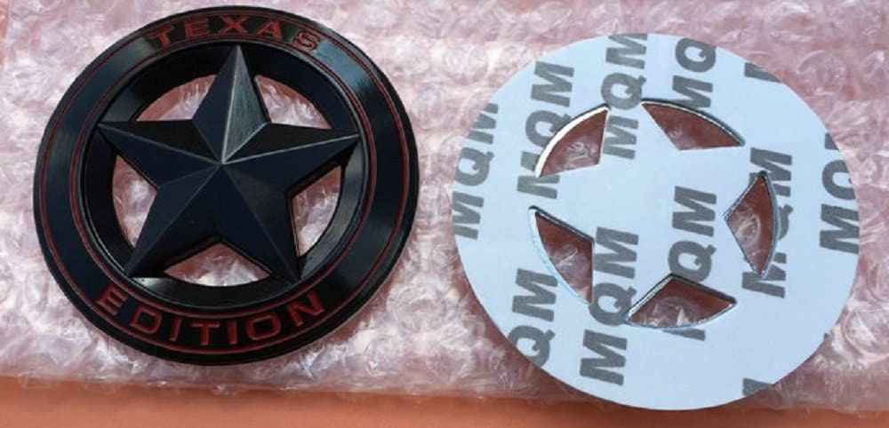 Texas Edition Star BLACK and RED Round 3 Shield Emblem - Etsy