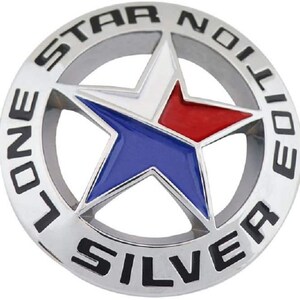 LONE STAR SILVER Edition Texas Emblem Decal Longhorn Badge Universal ...