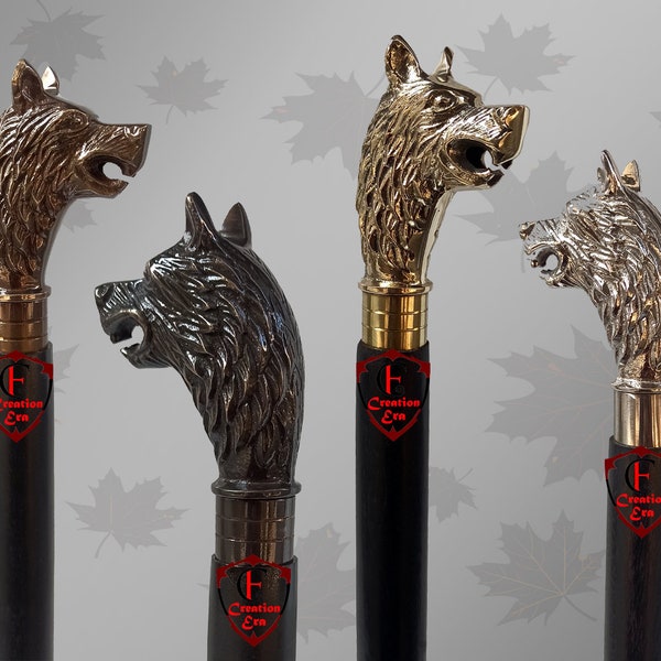 Wolf Head Cane - Etsy
