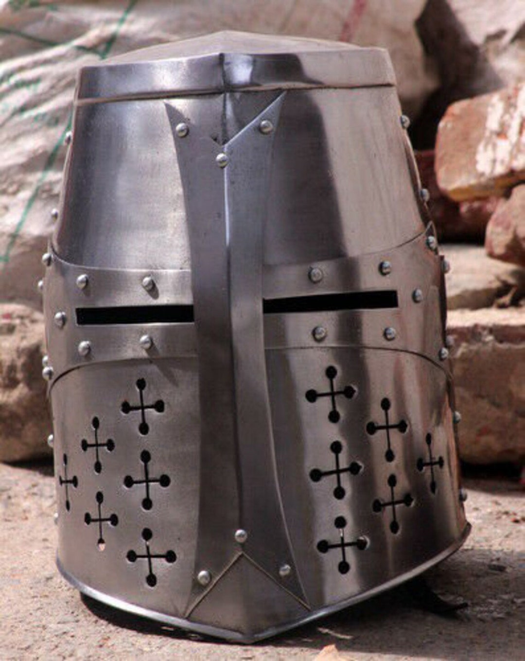 Templar Steel Crusader Helmet Knights Helmet Wearable for Adults ...