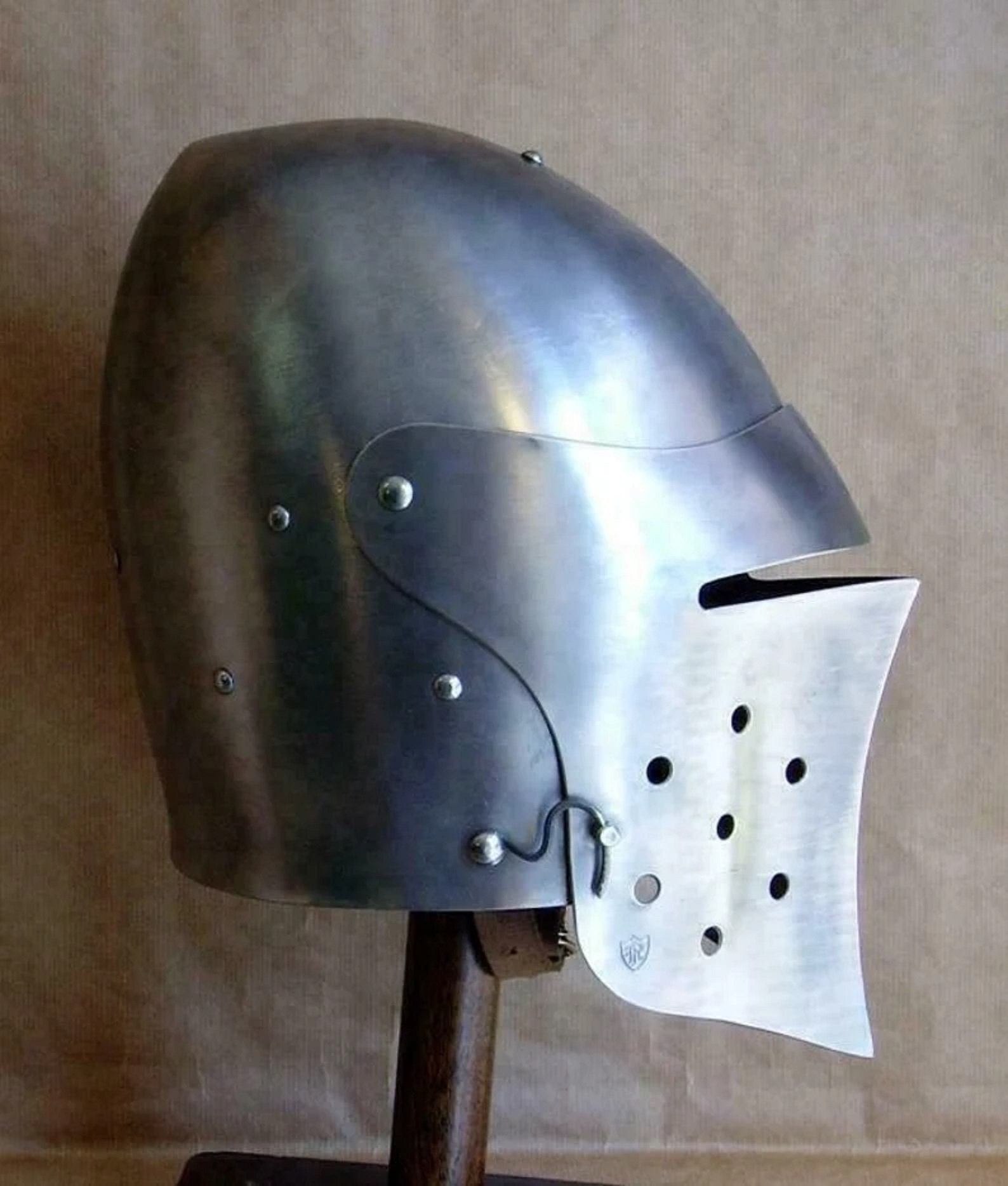 Steel Medieval Italian Bascinet Helmet, Medieval Combat Helmet, Great ...