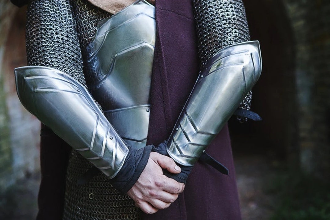 Steel Pair of Bracers for Thor Cosplay, Larp Armor for Fantasy Warrior ...