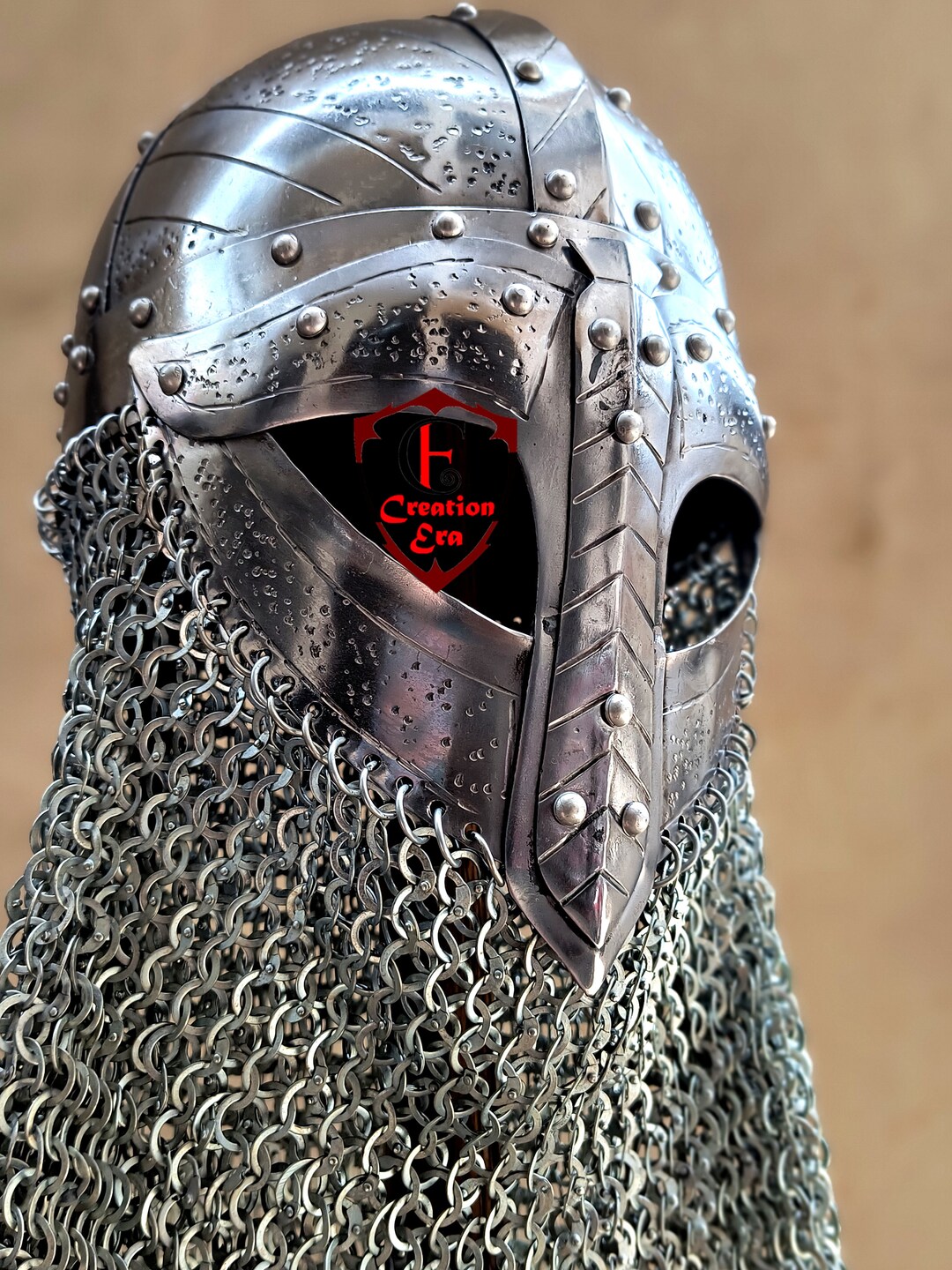 Viking Hagbard Helmet With Aventail, Medieval SCA Warrior Helmet Knight ...