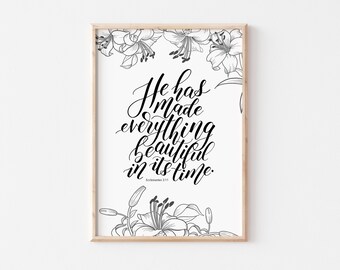 Philippians 4:13 Bible Verse Print, Calligraphy Print, Minimalist Wall ...