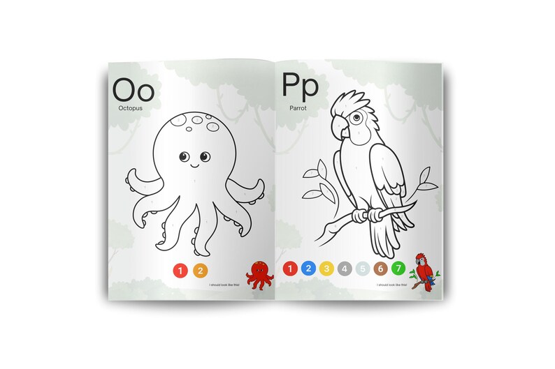 Kids Busy Book, Animal Alphabet Coloring Book, Color by Numbers ...