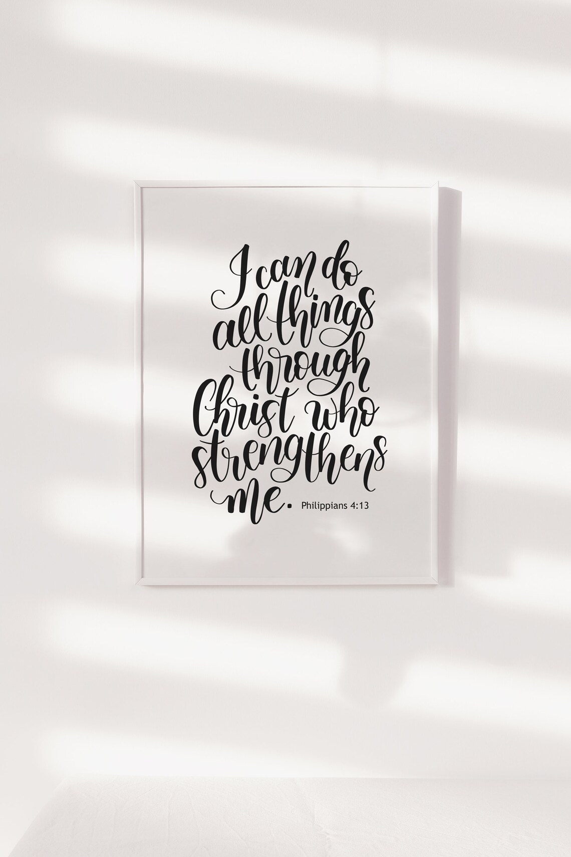Philippians 4:13 Bible Verse Print, Calligraphy Print, Minimalist Wall ...