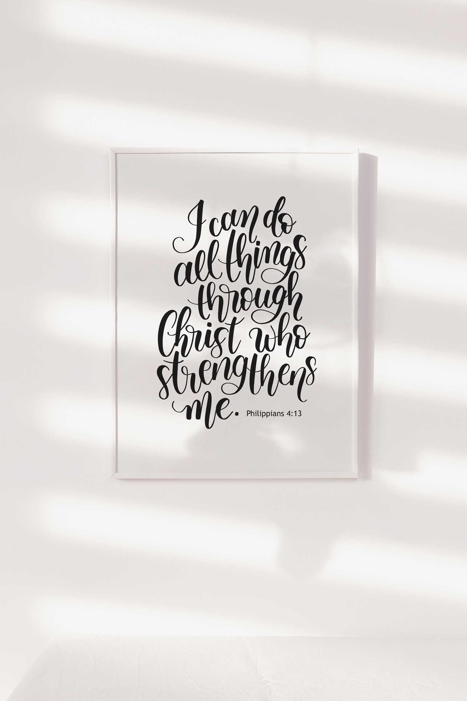 Philippians 4:13 Bible Verse Print, Calligraphy Print, Minimalist Wall ...
