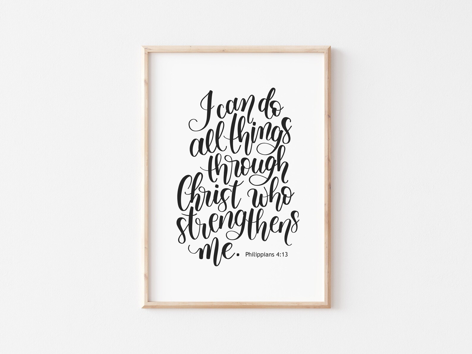 Philippians 4:13 Bible Verse Print, Calligraphy Print, Minimalist Wall ...