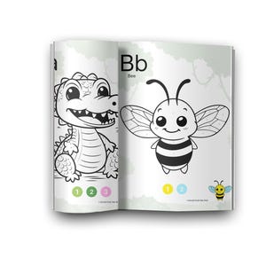 Kids Busy Book, Animal Alphabet Coloring Book, Color by Numbers ...