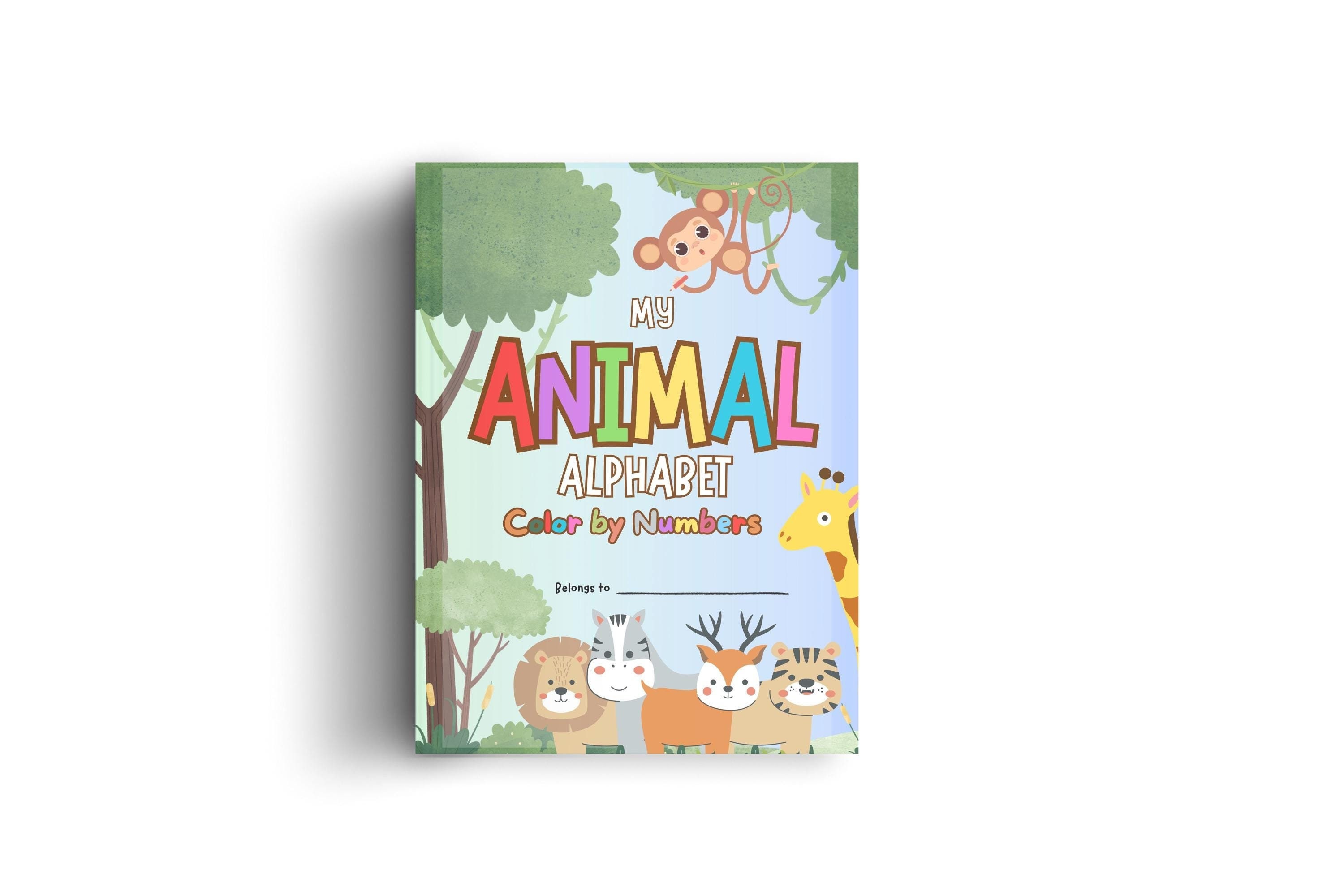 Kids Busy Book, Animal Alphabet Coloring Book, Color by Numbers ...