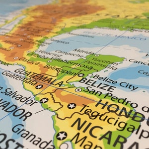 World Physical Geography Map Peel and Stick Wallpaper - Etsy