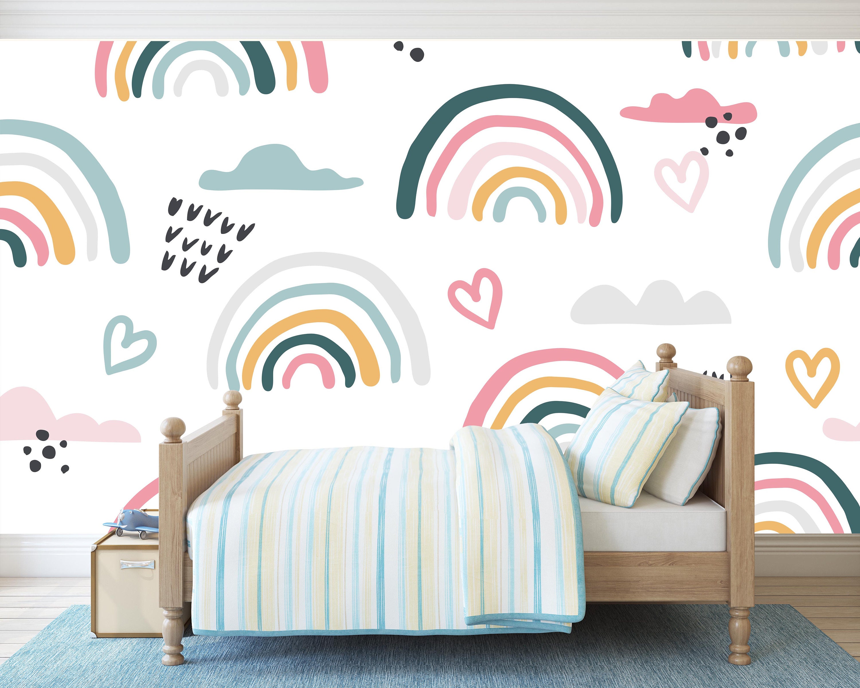 Rainbow Wallpaper Mural Self Adhesive Peel & Stick Wall | Etsy